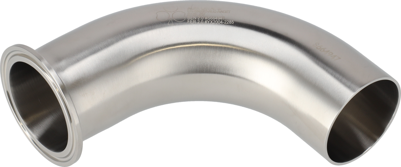 Tri-Clamp® L2CM Bends 90 1" #7 304 3A TriClamp and Weld