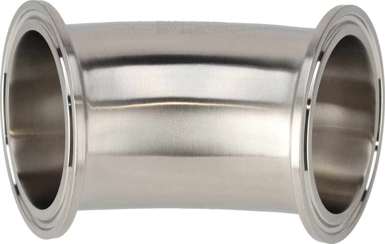 Tri-Clover® B2KMP Bends 45 2.5" SF1 (PL) 316L ASME BPE Clamp ends