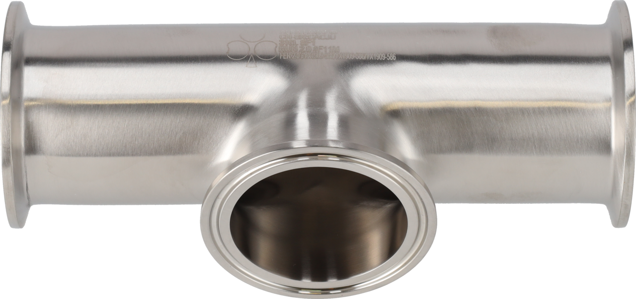 Tri-Clover® B7MPS Tee uguale 2,5" SF1 (PL) 316L ASME BPE Estremità morsetto