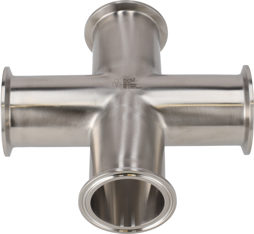Tri-Clover® B9MP Cross 2.5" SF1 (PL) 316L ASME BPE Clamp ends