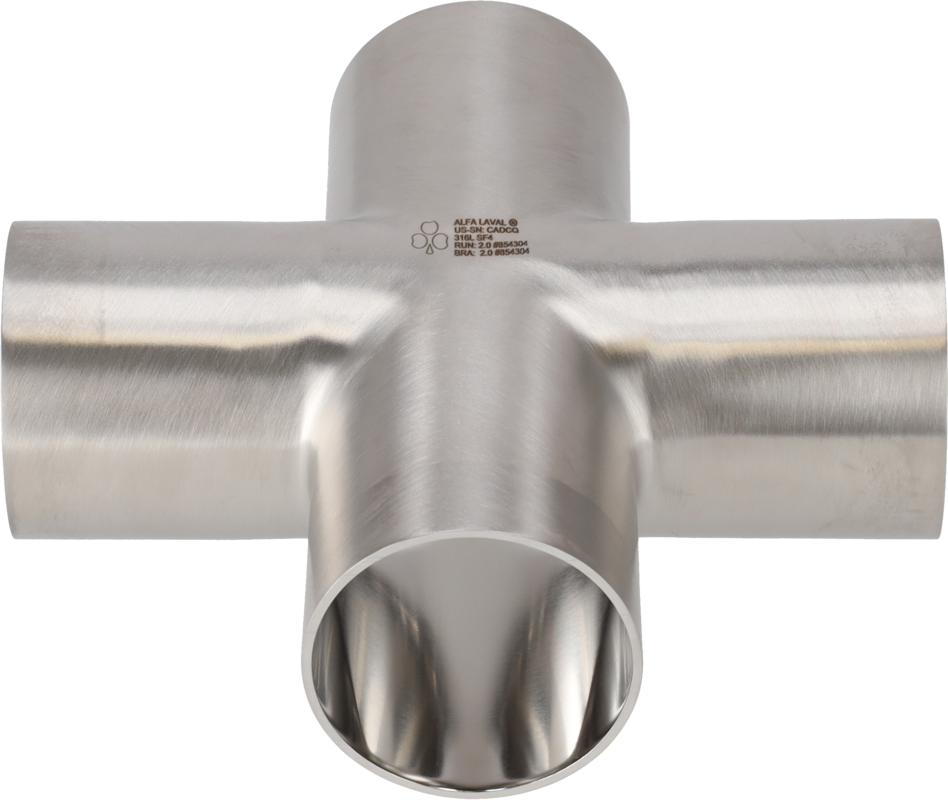 Tri-Clover® B9WWWW Croce 1,5" SF4 (PM) 316L ASME BPE Estremità saldate